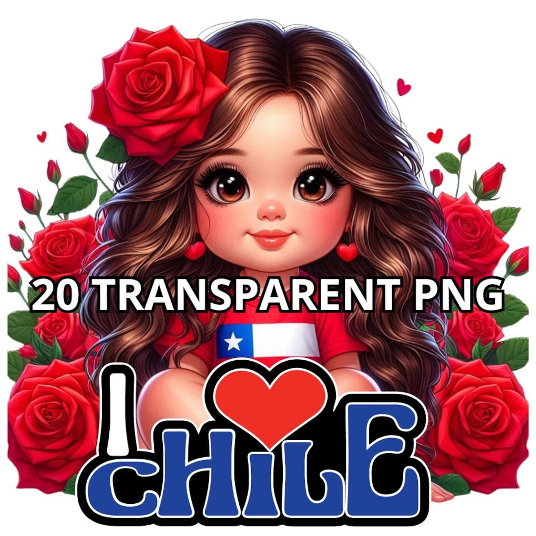 Chibi Cute Chilean Baby Girl Clipart, 20 Png, Chilean Girl Png, Proud ...