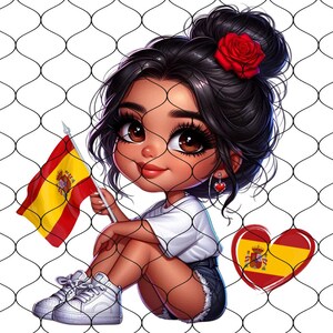 Chibi Super Cute Spanish Baby Girl Png, 20 Png, Spain Png, Chibi ...
