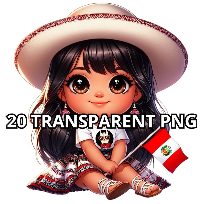 Cute Chibi Peruvian Baby Girl Png, 20 PNG, Proud Peruvian, Peruvian ...