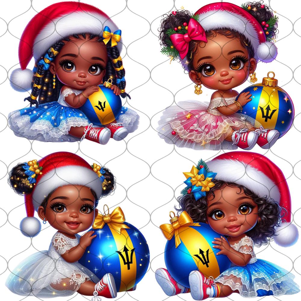 Chibi Cute Christmas Barbados Baby Girl Png, 20 Png, Bajan Girl Png ...