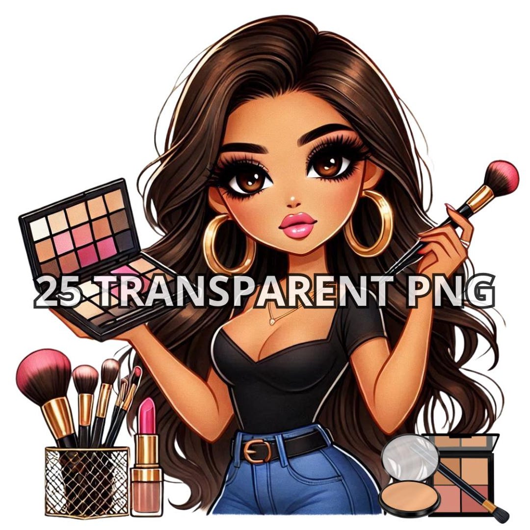 25 Gorgeous Dark Hair Chibi Makeup Artist, Makeup Artist Png, Makeup ...