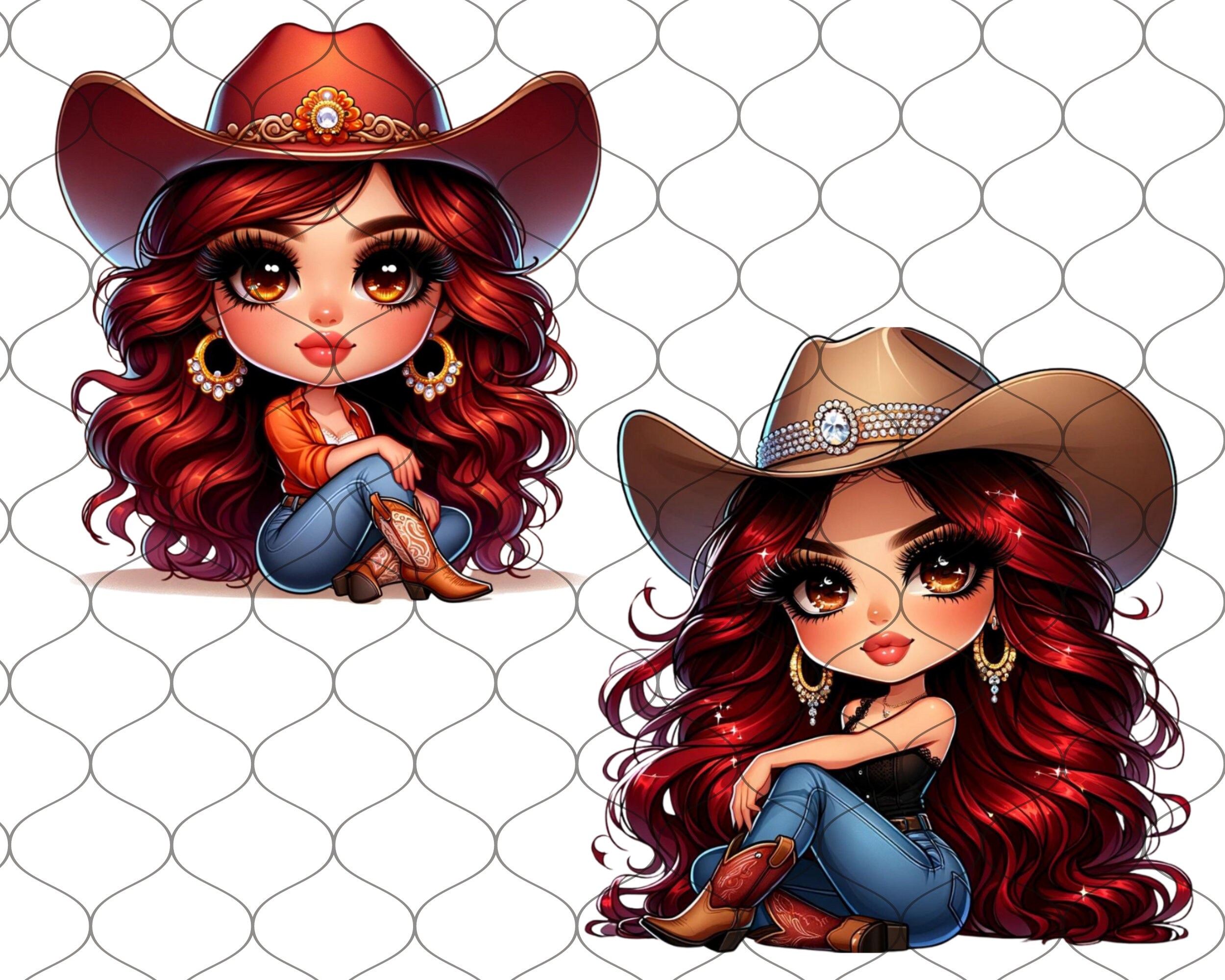 Chibi Latina Cowgirl, 26 Png, Western Girl Png, Cowgirl Png,country ...