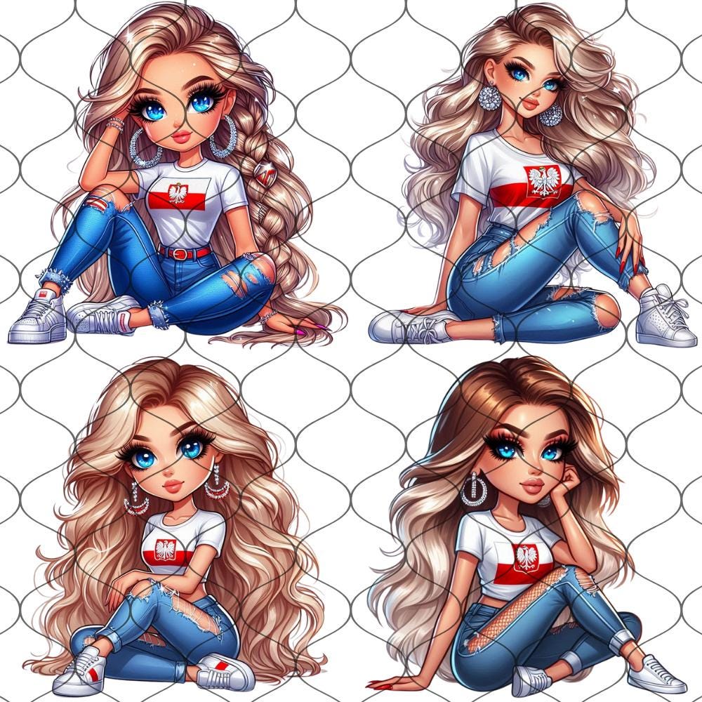 Gorgeous Blonde Chibi Girl - Poland,30 PNG, Polish Girl Png, Poland Png ...