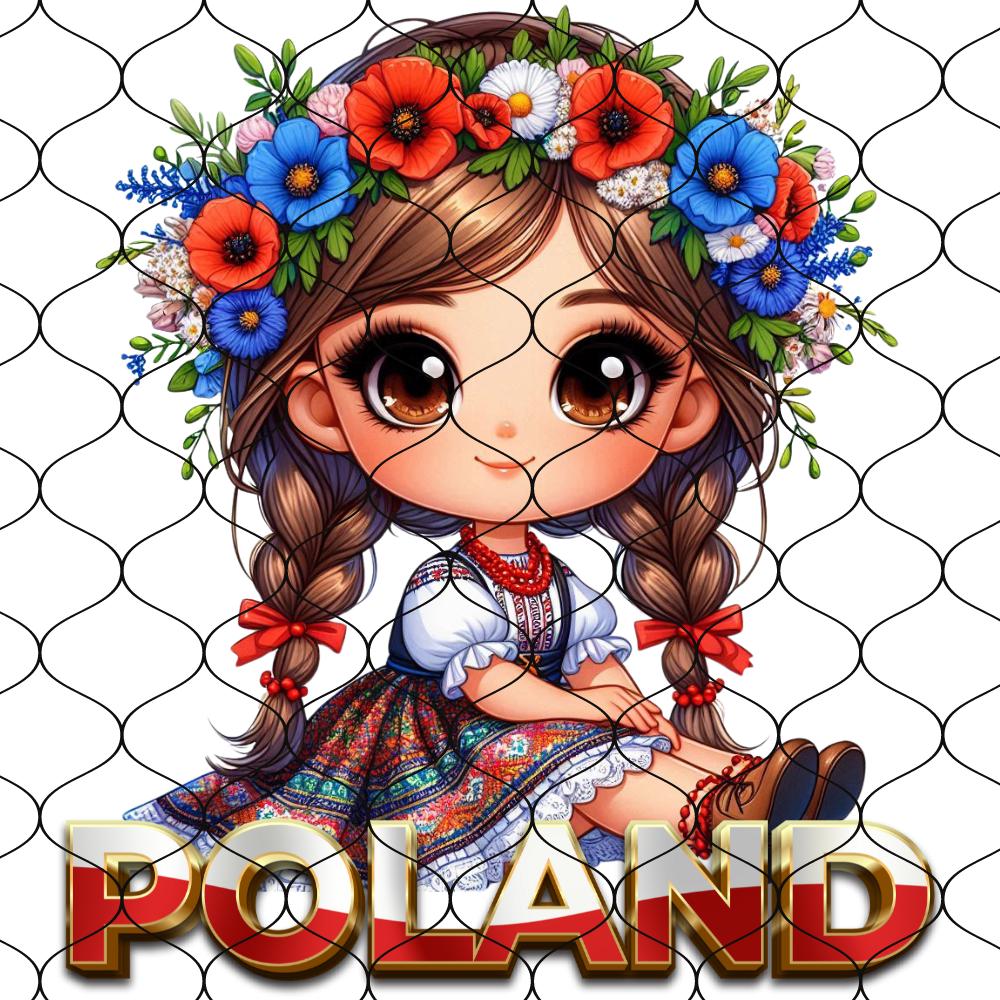 Chibi Cute Polish Brown Hair Baby Girl Clipart, 25 PNG, Poland Png ...