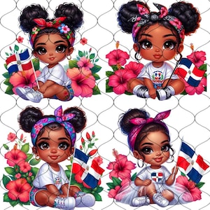 Chibi Cute Dominican Republic Baby Girl Png, 30 Png, Dominican Republic ...