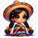 Super Cute Chibi Mexican Girl Clipart, 11 PNG, Latina Princess Clipart ...