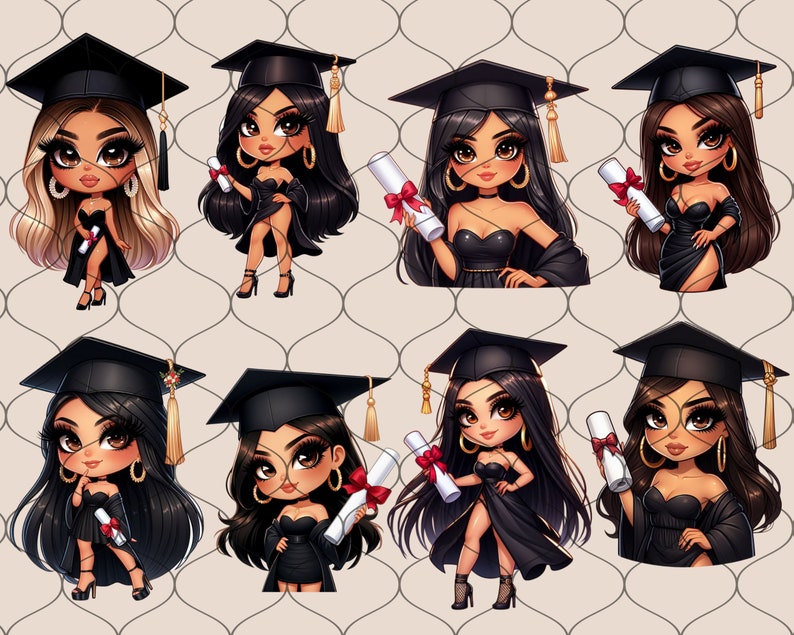 Chibi Beautiful Girl Graduation, 55 PNG, Graduation Png, Diploma ...