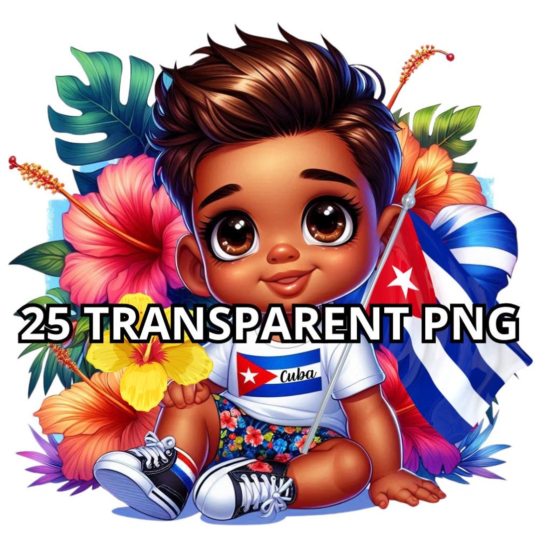 Chibi Cute Cuban Baby Boy Clipart, 25 PNG, Cuban Boy Png, Cuba Png ...