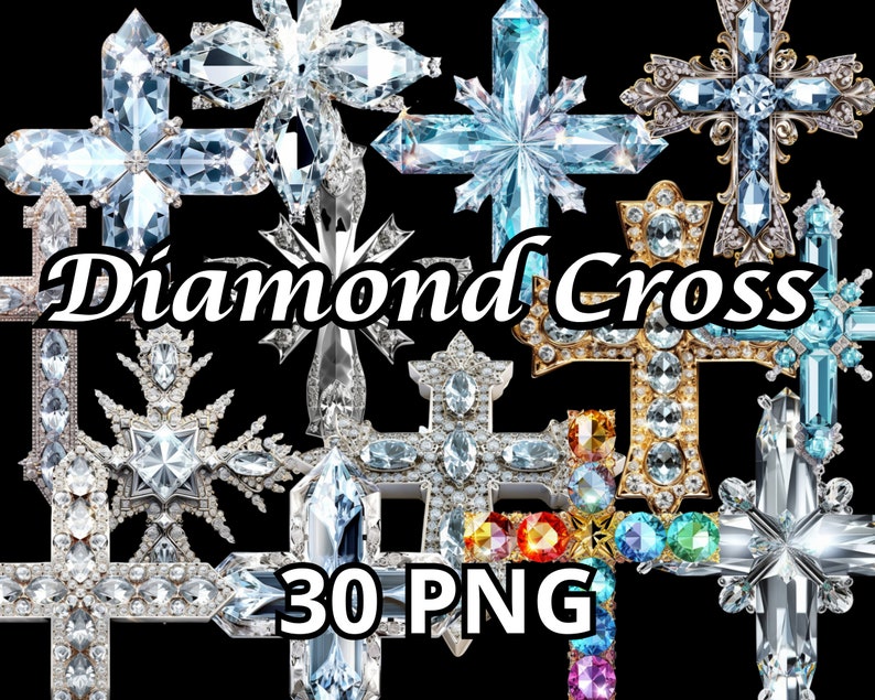 Diamond Cross, 30 Png, Cross Clipart, Christian Cross Clipart, Cross ...