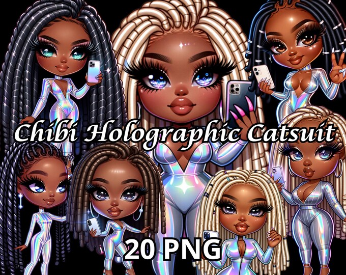 Cute Clipart Chibi, Melanin Queen Clipart, Png Clipart for Download ...