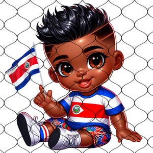 Chibi Cute Costa Rican Baby Boy Clipart, 25 PNG, Costa Rican Boy Png ...