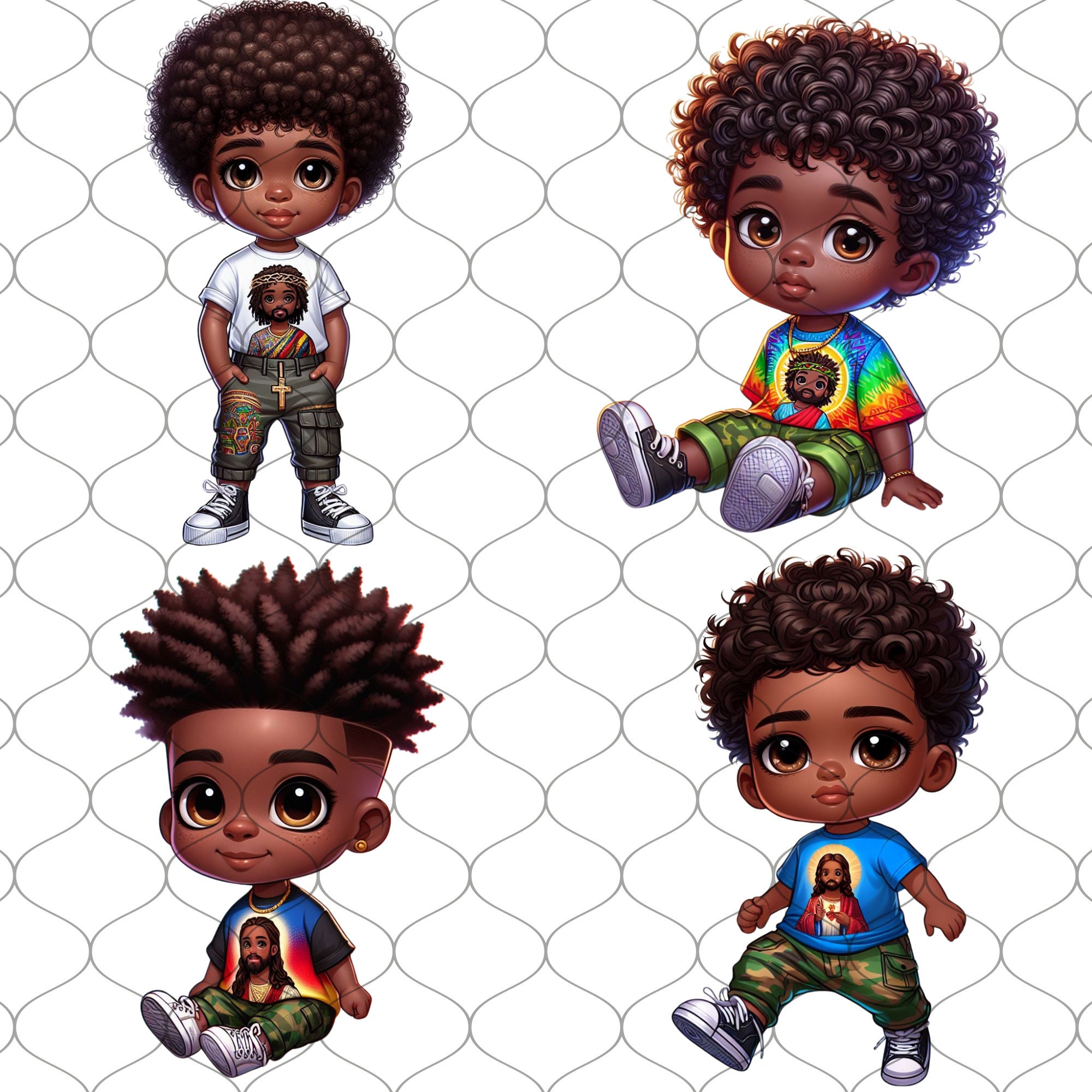 Super Cute Chibi Black Boy Png, 16 PNG, Black Boy Clipart, African ...