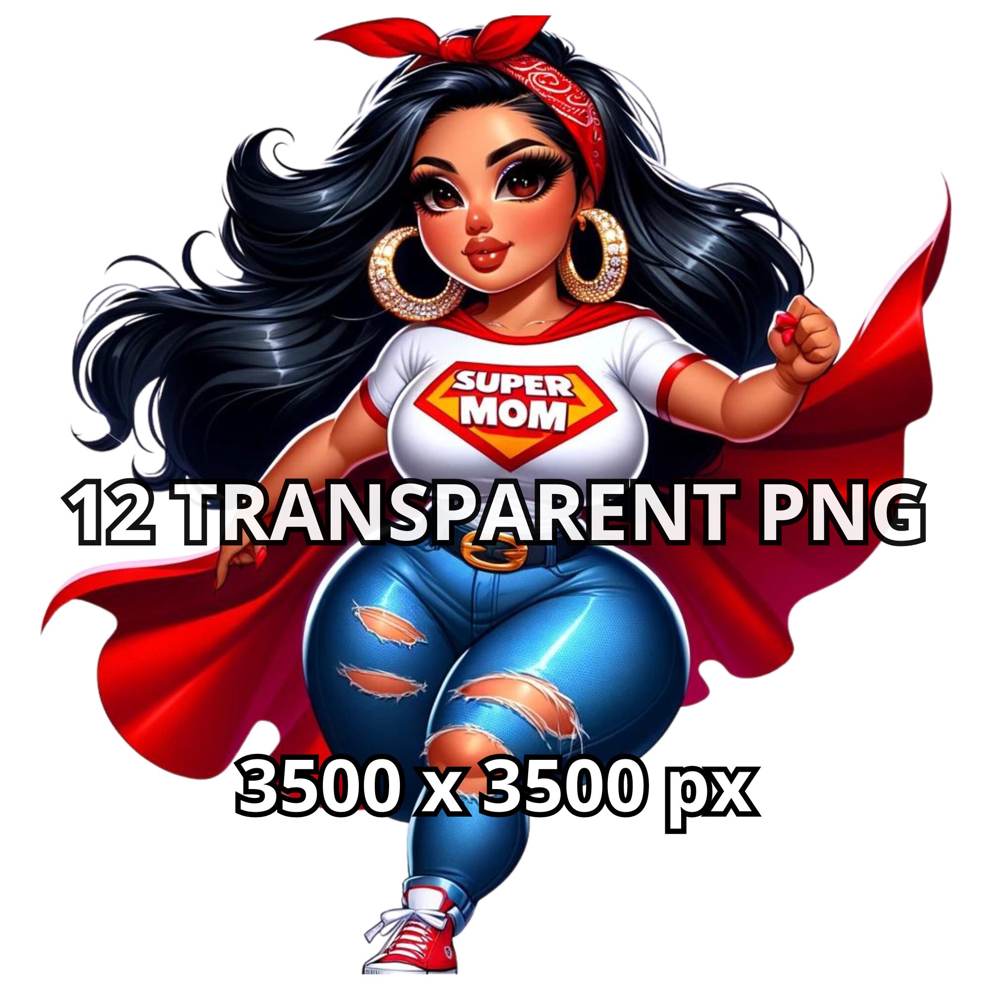 Chibi Super Mom Png, 12 Png, Chicano Woman Png, Latina Woman Png ...