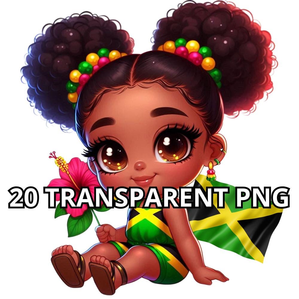Chibi Cute Jamaican Baby Girl Png, 20 PNG, Jamaican Girl Clipart ...