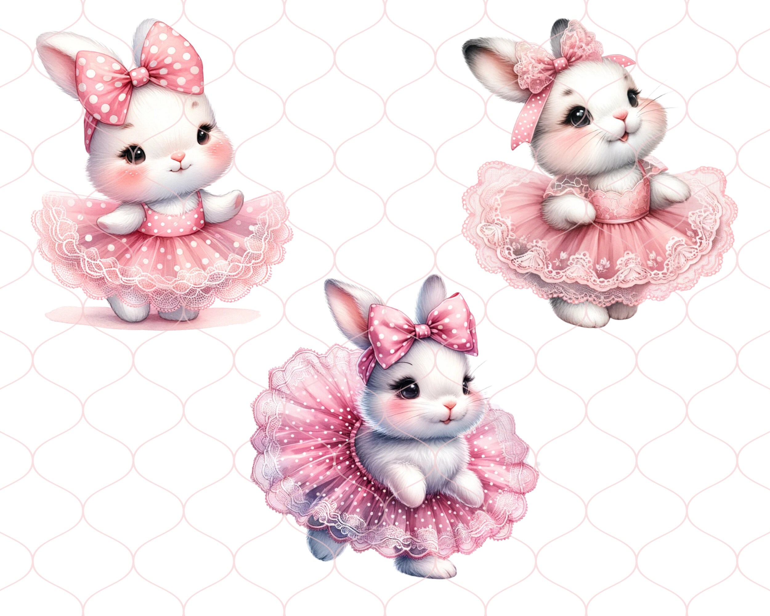 Watercolor Pink Ballerina Bunny,23 PNG, Ballerina Bunny Clipart, Baby ...