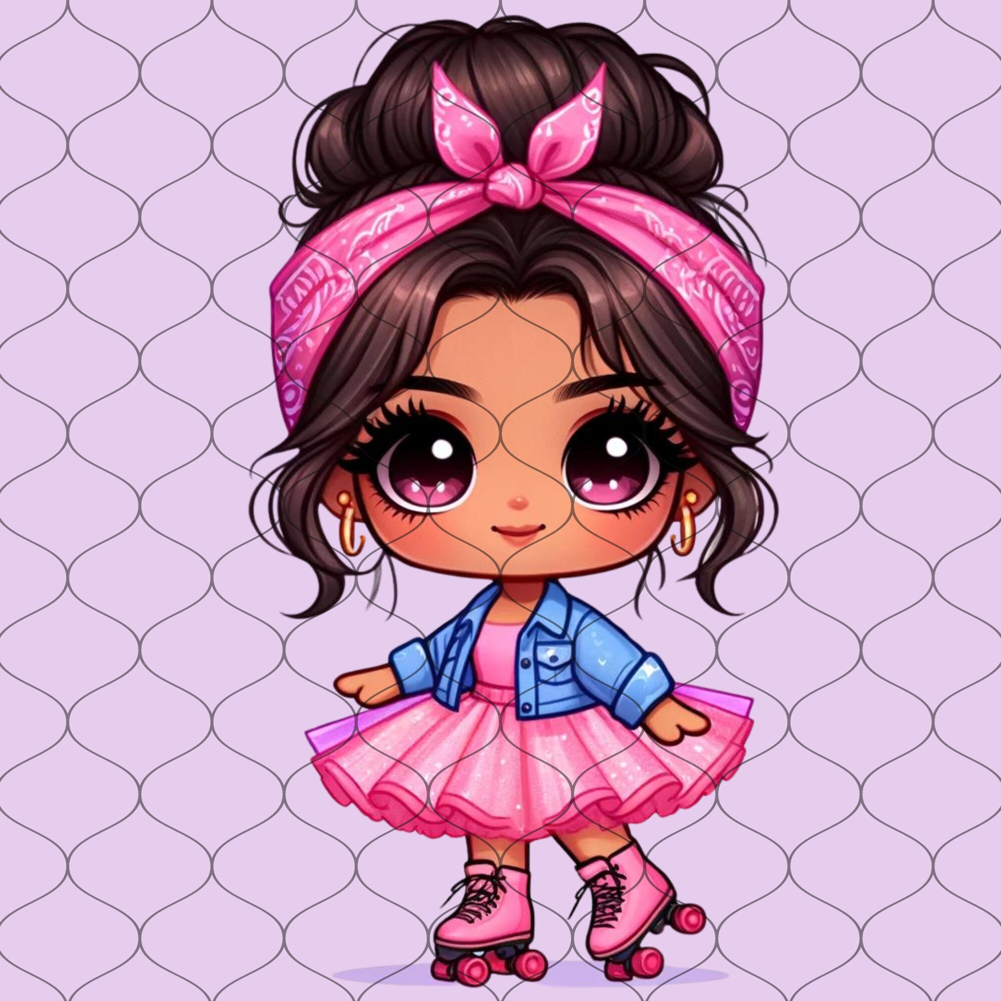 Chibi Cute Latina Baby Girl Roller Skater Png, TRANSPARENT PNG, Latina ...