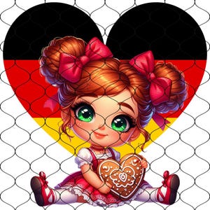 Chibi Cute German Red Hair Baby Girl Clipart, 25 PNG, Germany Png ...