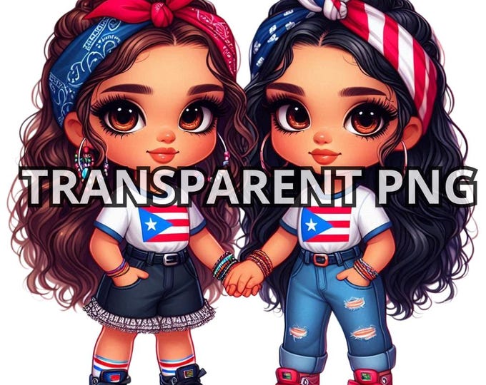 Chibi Cute Puerto Rican Baby Girls, Puerto Rican Besties, Puerto Rican ...