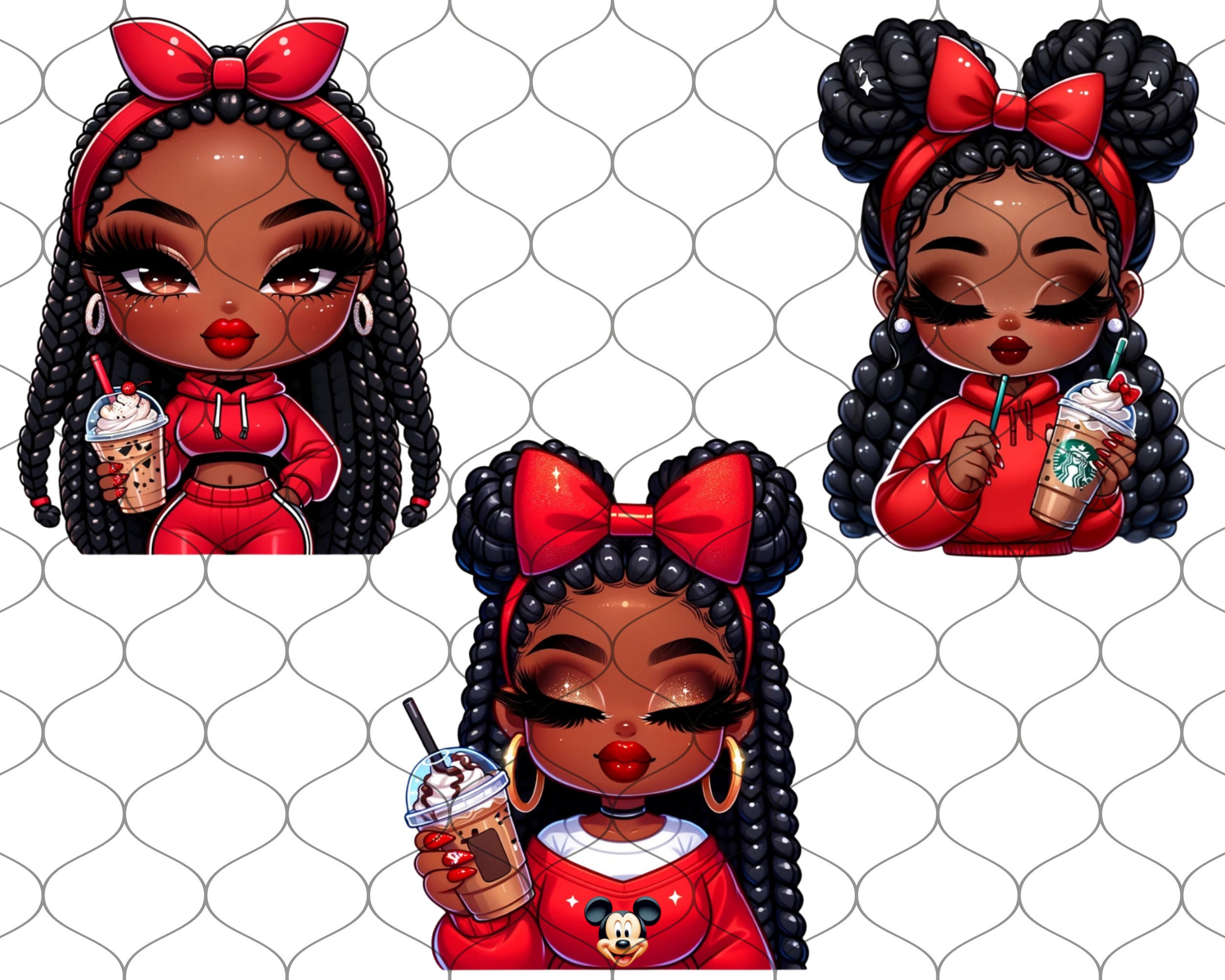 Chibi Boujee Girl, 20 PNG, Girl Boss Clipart, Lady Boss Clipart, Black ...