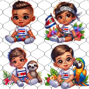 Chibi Cute Costa Rican Baby Boy Clipart, 25 PNG, Costa Rican Boy Png ...