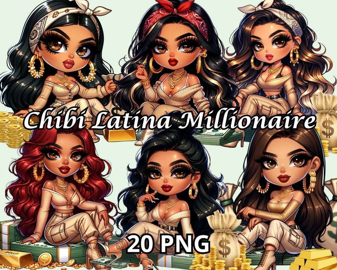 Chibi Latina Millionaire, 20 Png, Millionaire Mindset Png, Latina Woman ...