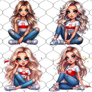 Gorgeous Blonde Chibi Girl - Poland,30 PNG, Polish Girl Png, Poland Png ...