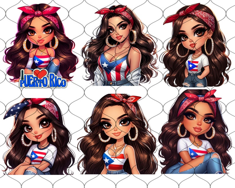 Chibi Puerto Rico Boricua, 40 Png, Boricua Png, Puerto Rico Clipart ...
