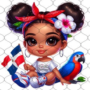 Chibi Cute Dominican Republic Baby Girl Png, 30 Png, Dominican Republic ...