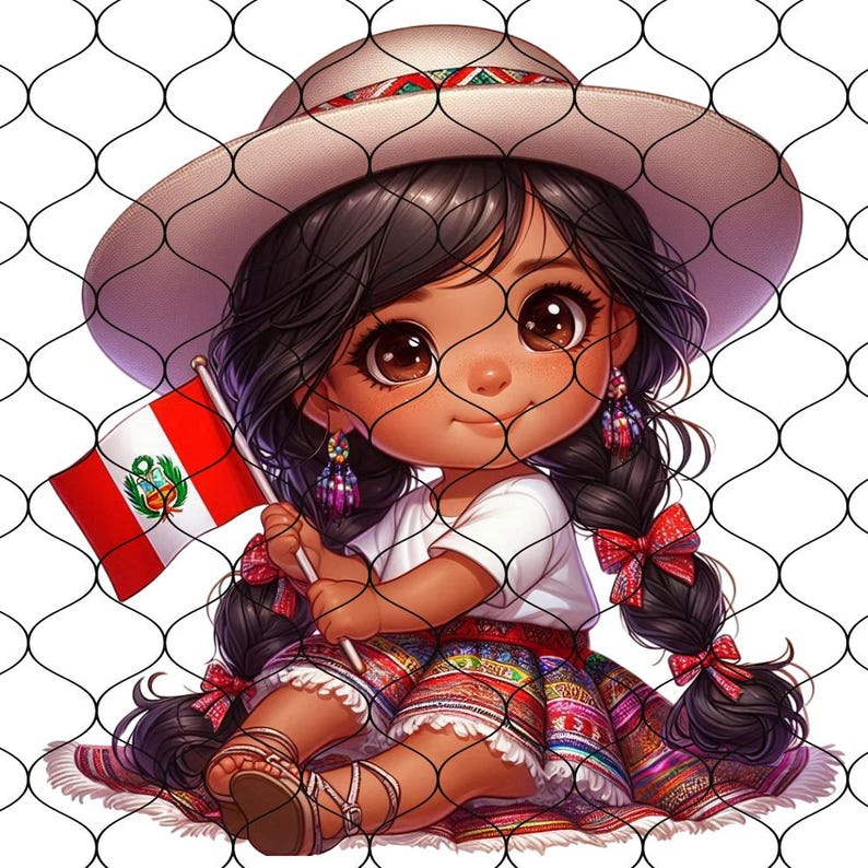 Cute Chibi Peruvian Baby Girl Png, 20 PNG, Proud Peruvian, Peruvian ...