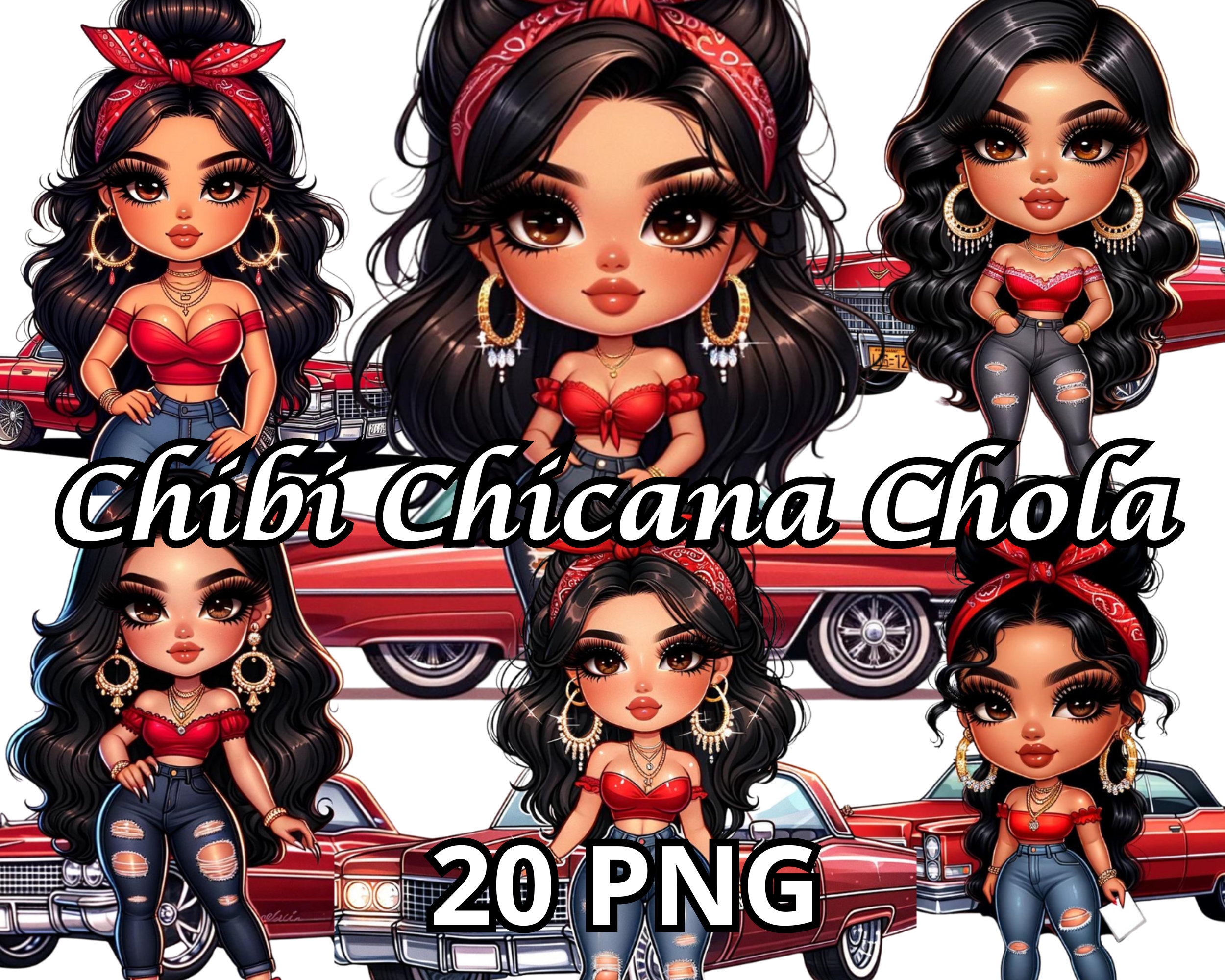 Chibi Chicana Chola, 20 PNG, Chicana Clipart, Chibi Dolls Png, Chibi ...
