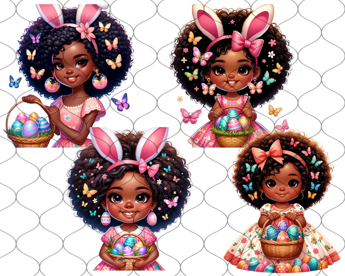 Easter Cute Black Girl Png, 26 PNG, Easter Clipart, Black Girl Clipart ...
