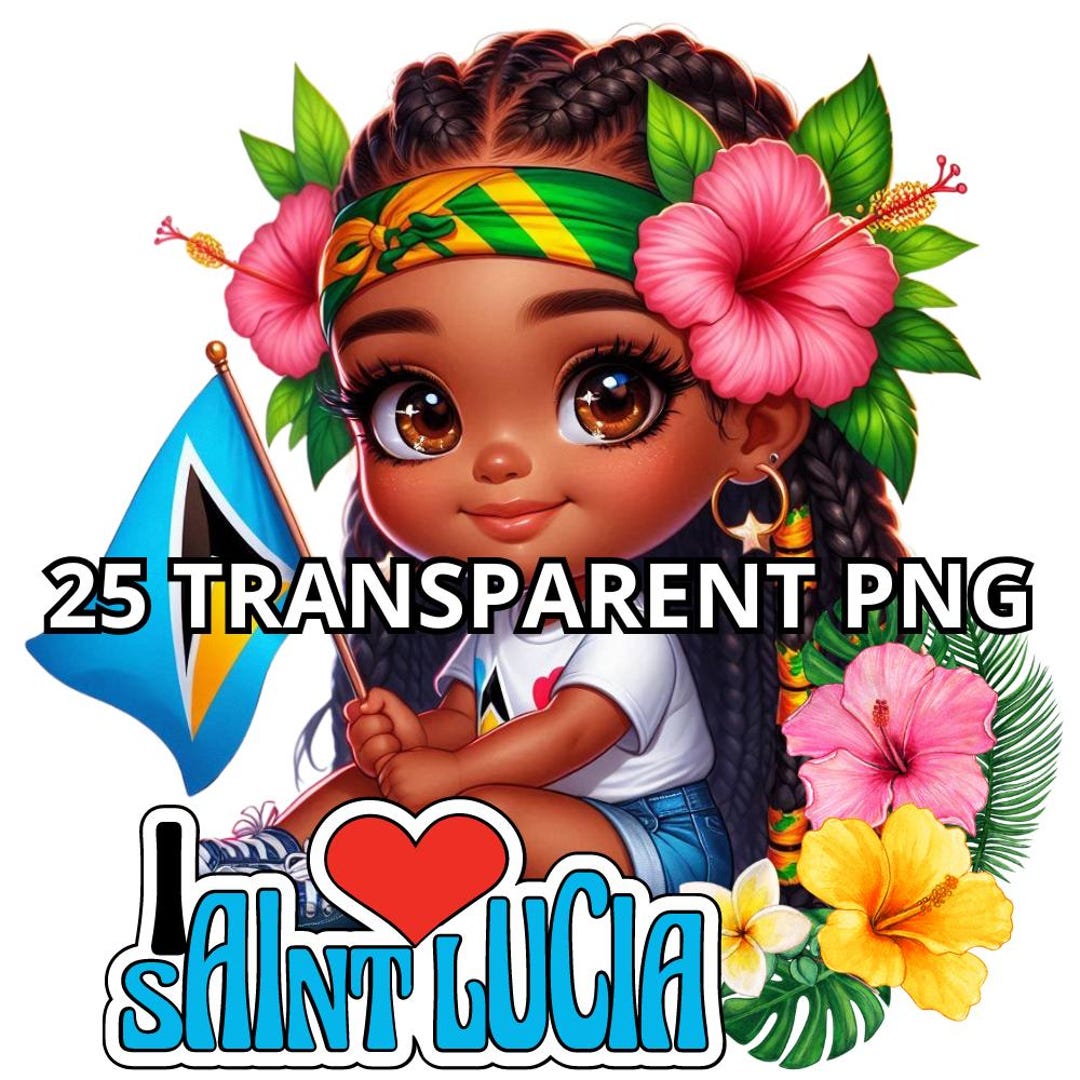 25 Chibi Cute Saint Lucia Baby Girl Png, Lucian Girl Png, Saint Lucia ...