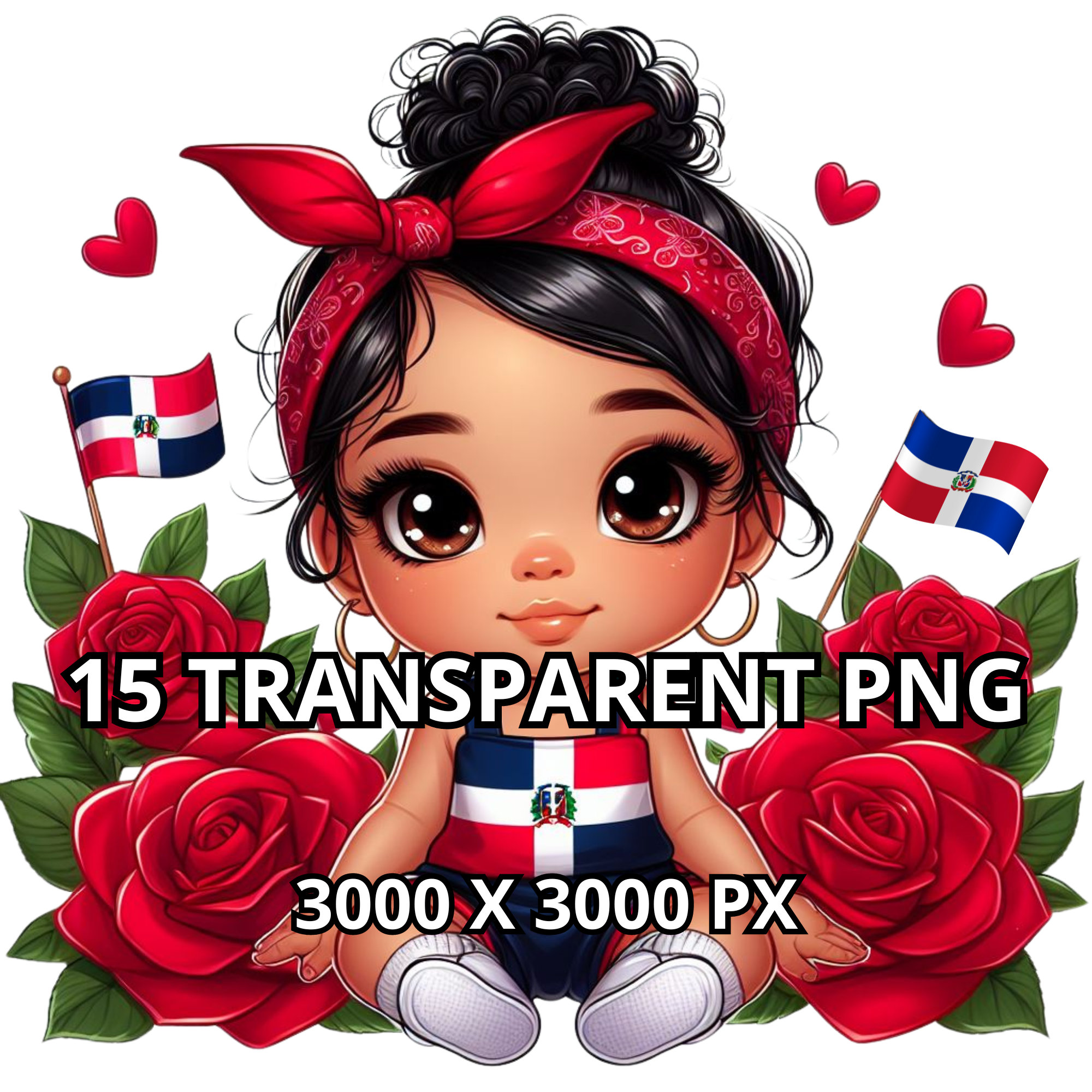 Chibi Cute Dominican Baby Girl Png, 15 Png, Dominican Republic, Chibi ...