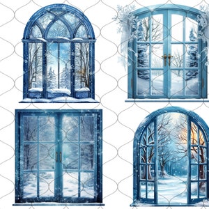 Blue Winter Window, 28 PNG, Winter Clipart, Window Clipart, Home ...