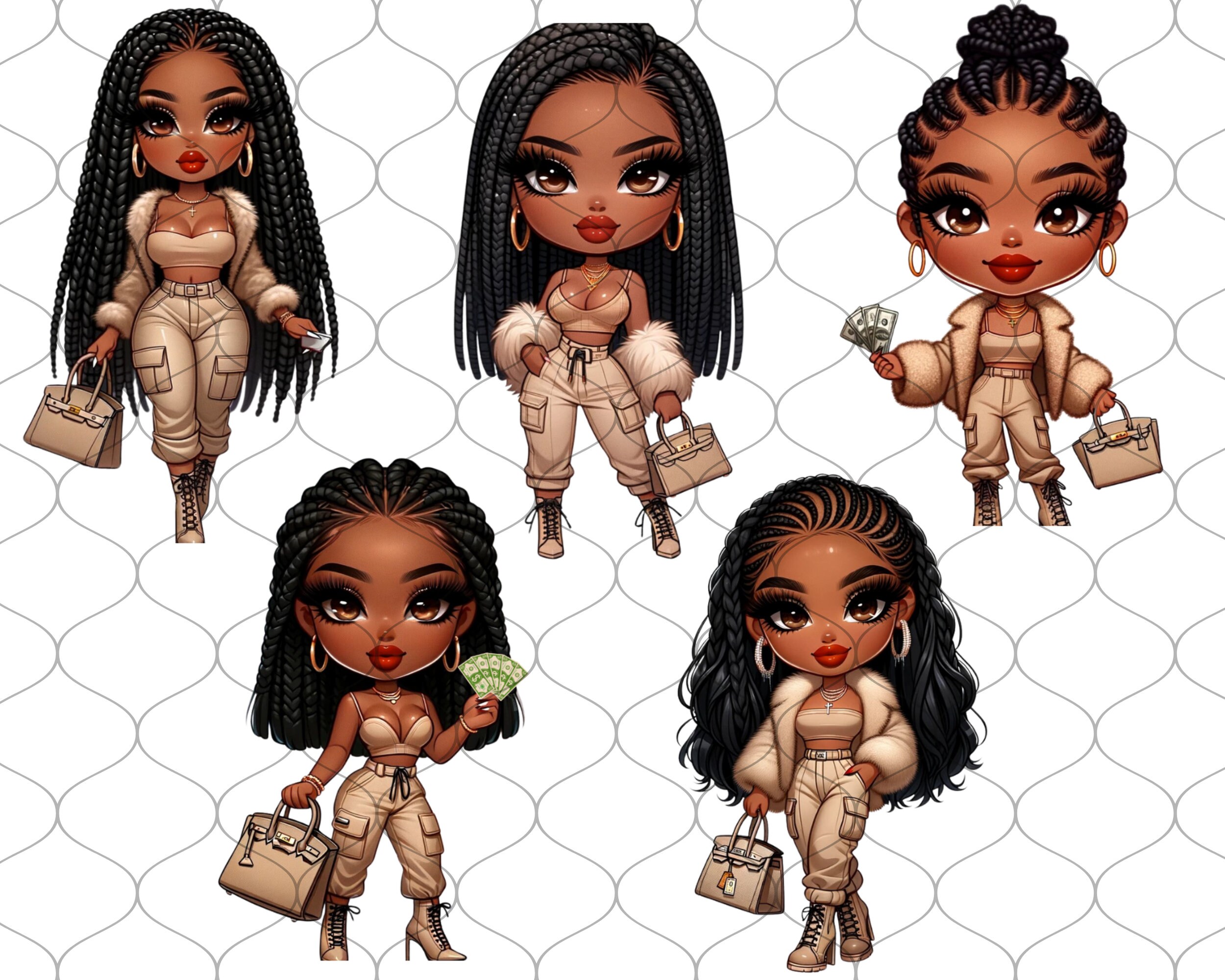 Chibi Boujee Boss Babes, 35 PNG, Girl Boss Clipart, Lady Boss Clipart ...