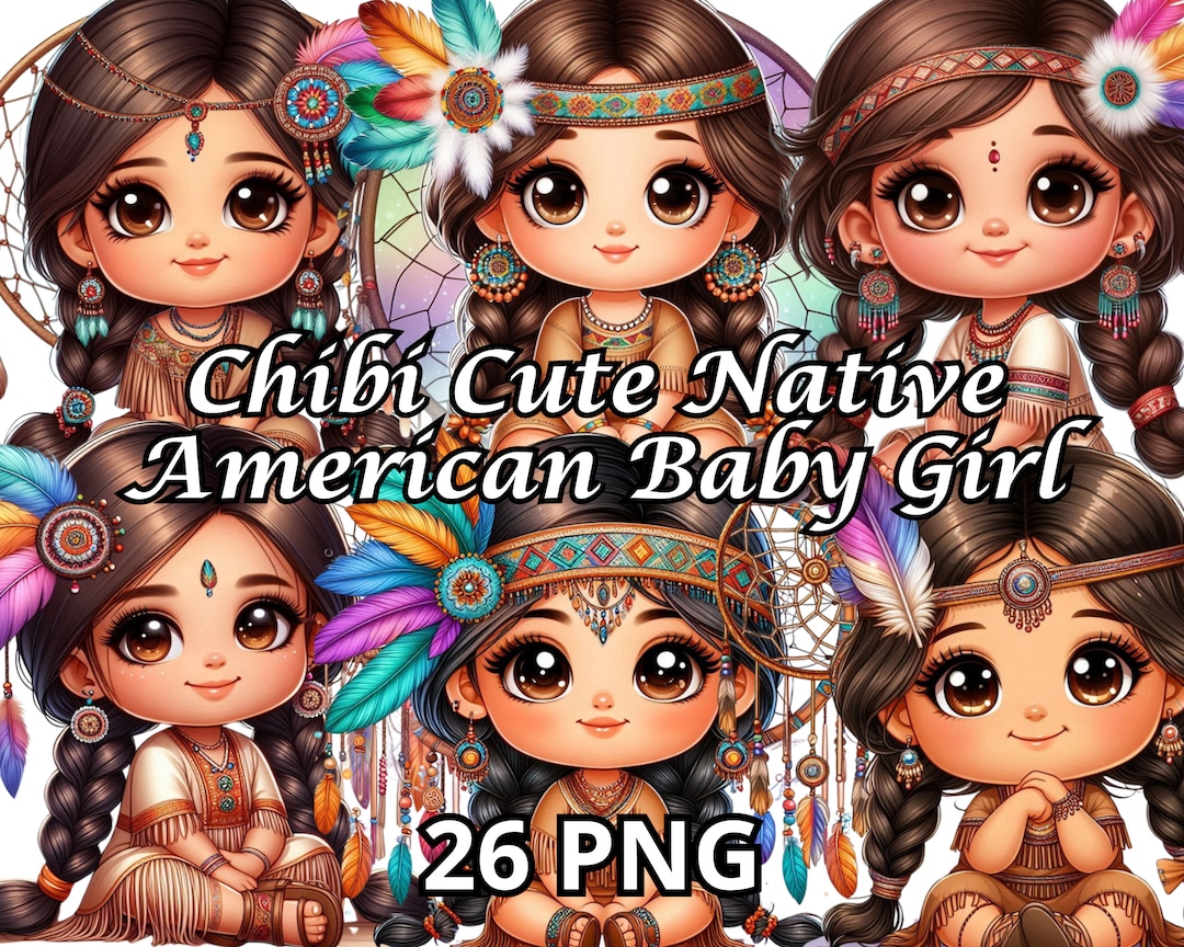 Chibi Cute Native American Baby Girl,26 Png,baby Princess Clipart,baby ...