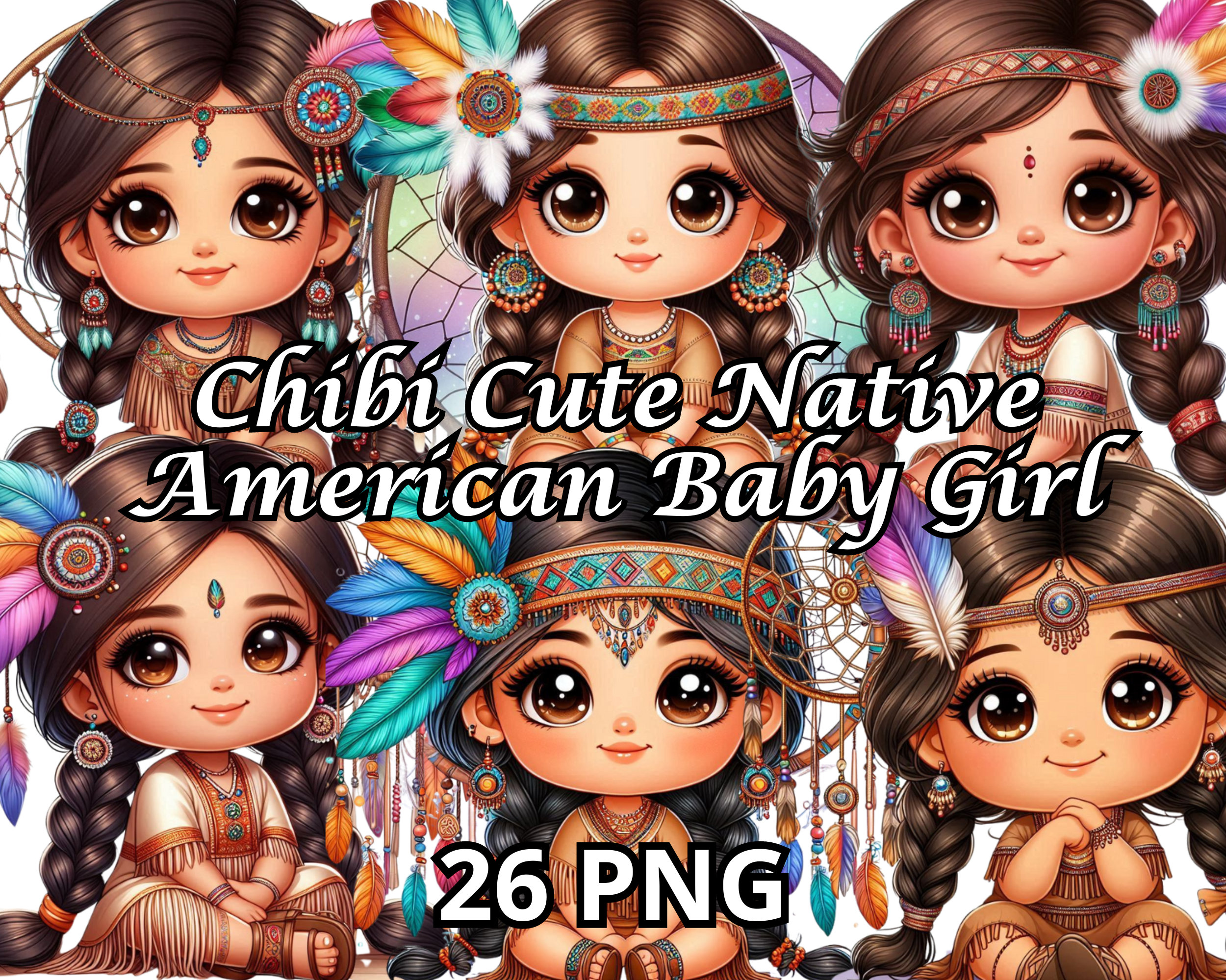 Chibi Cute Native American Baby Girl,26 Png,baby Princess Clipart,baby ...
