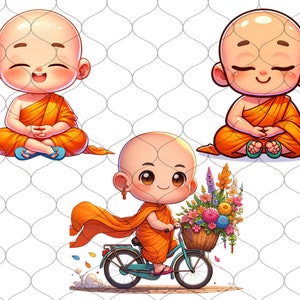 Chibi Cute Monk, 20 TRANSPARENT PNG, Monk Clipart, Buddha Png ...