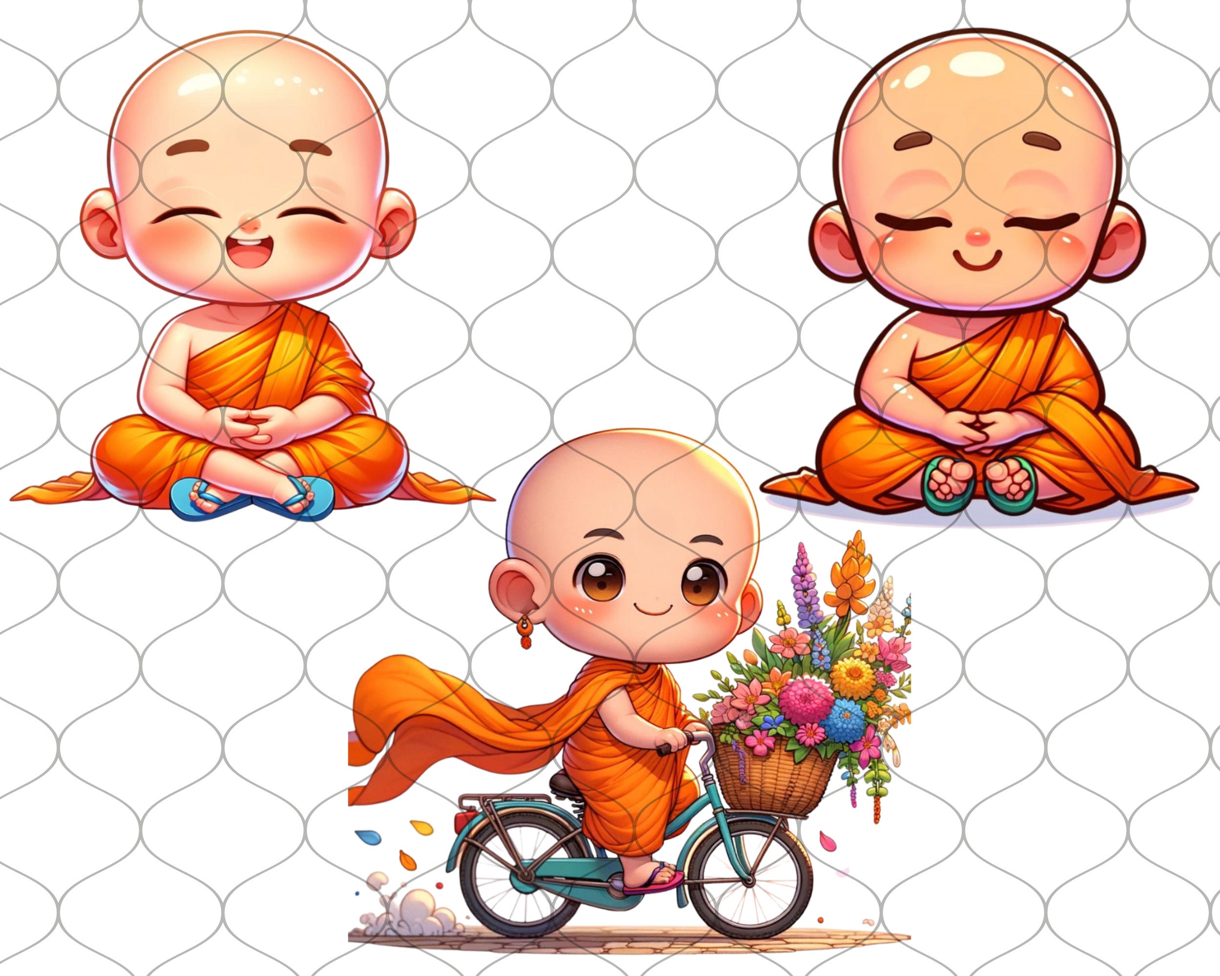 Chibi Cute Monk, 20 TRANSPARENT PNG, Monk Clipart, Buddha Png ...