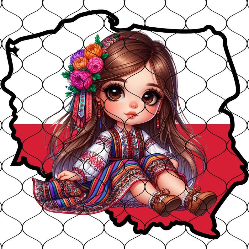 Chibi Cute Polish Brown Hair Baby Girl Clipart, 25 PNG, Poland Png ...