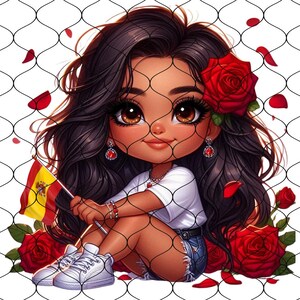 Chibi Super Cute Spanish Baby Girl Png, 20 Png, Spain Png, Chibi ...