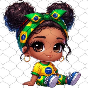 Chibi Cute Brazilian Baby Girl Png, 20 PNG, Brazil Clipart, Chibi Girl ...