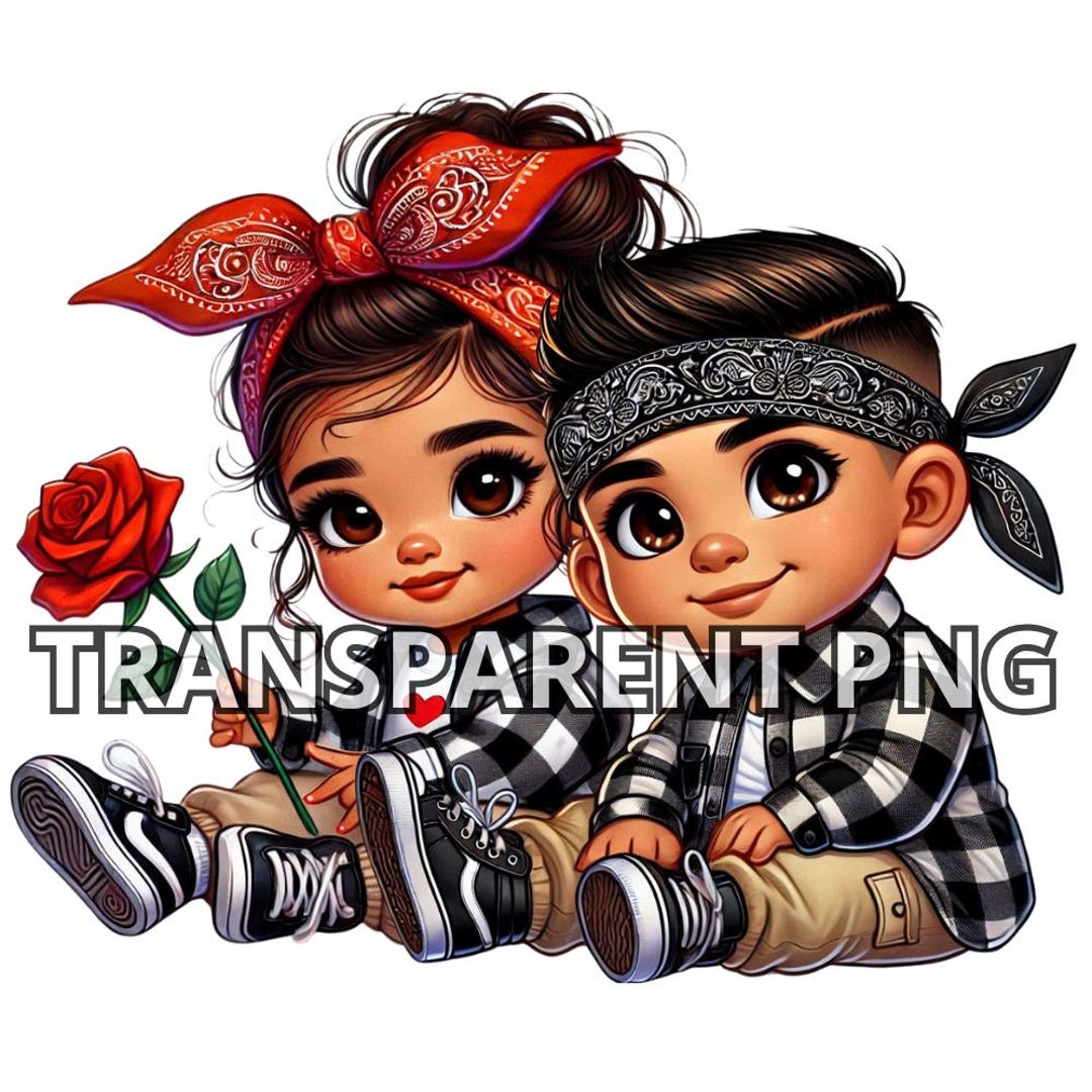 Cute Chibi Chicano Couple Png, TRANSPARENT PNG, Latin Couple Png, Cute ...