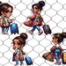 Chibi Travel Latina Girl, 26 PNG, Travel Girl Clipart, Girls Trip ...