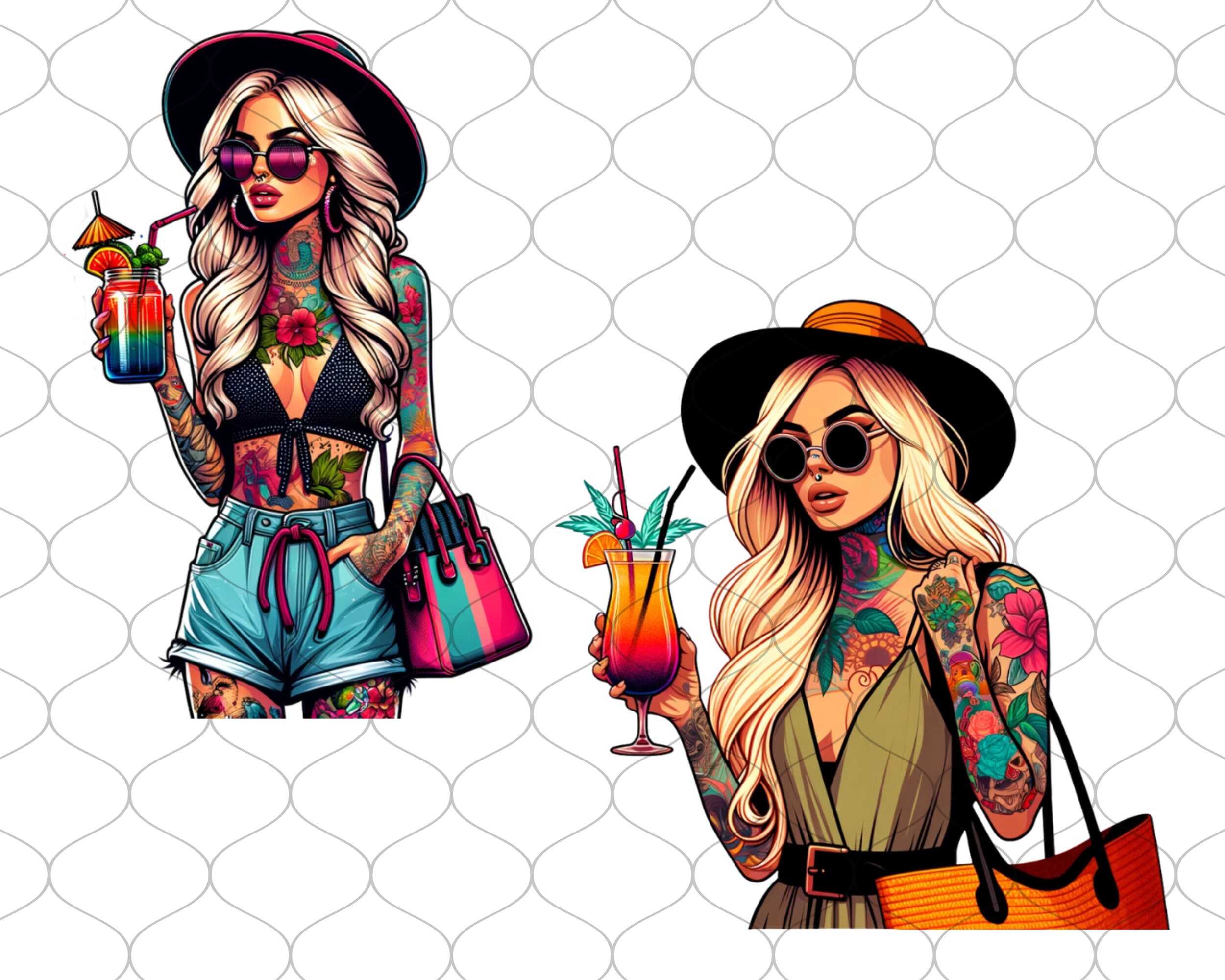 Summer Vibes Clipart, 30 PNG, Summer Girls Clipart,beach Girls Clipart ...