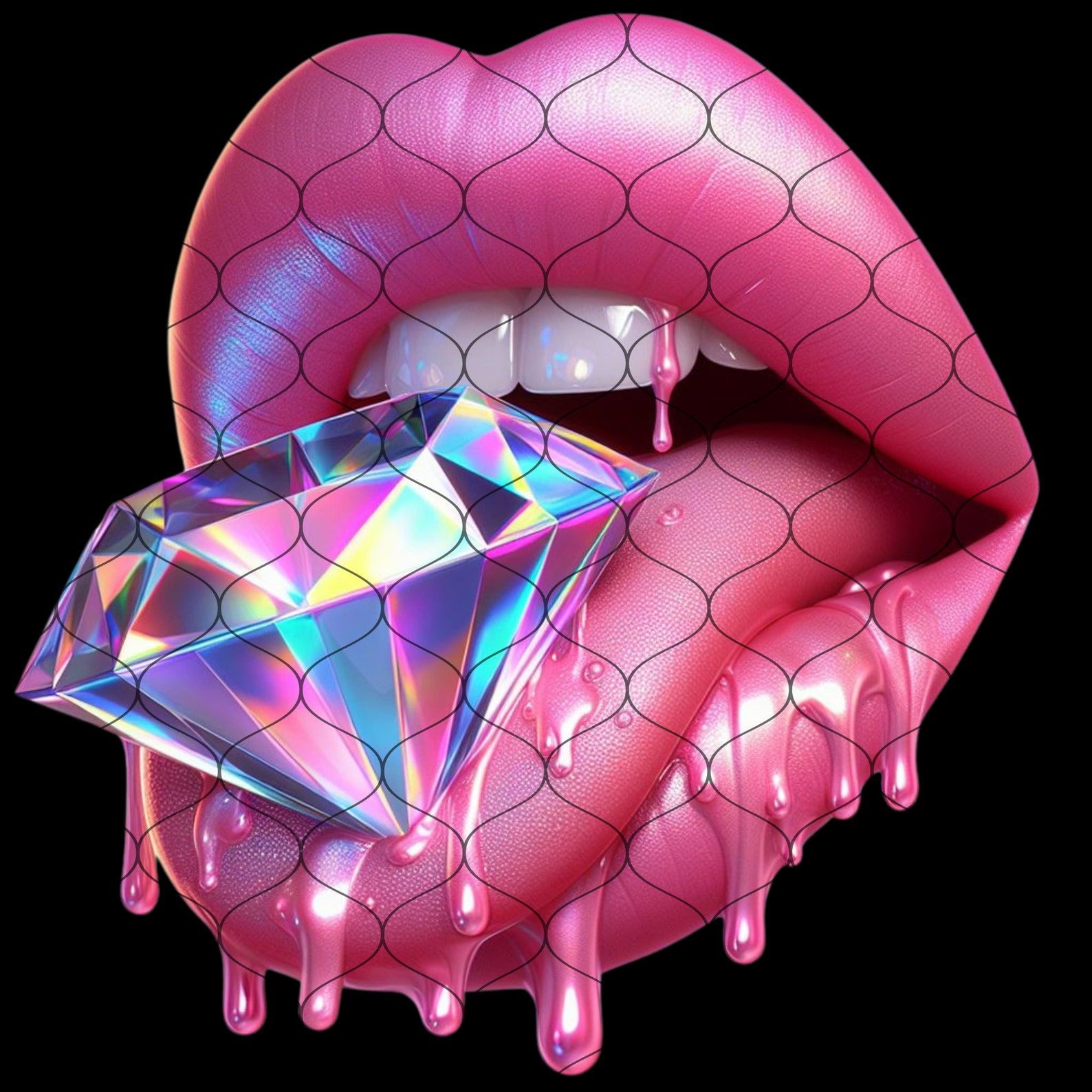 Dripping Lips Png, TRANSPARENT PNG, Sublimation Lips, Diamonds, Luxury ...