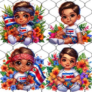 Chibi Cute Costa Rican Baby Boy Clipart, 25 PNG, Costa Rican Boy Png ...
