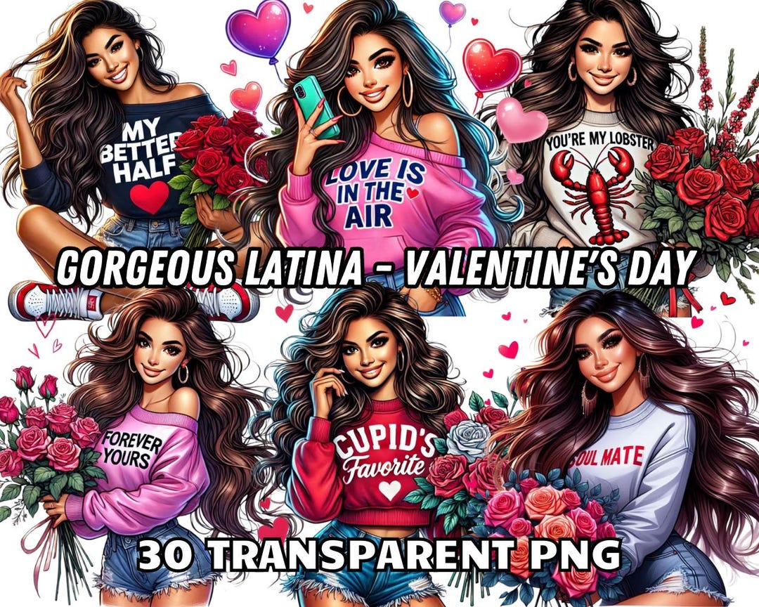 Gorgeous Latina Valentine's Day, 30 PNG, Latina Woman Png, Latina Png ...