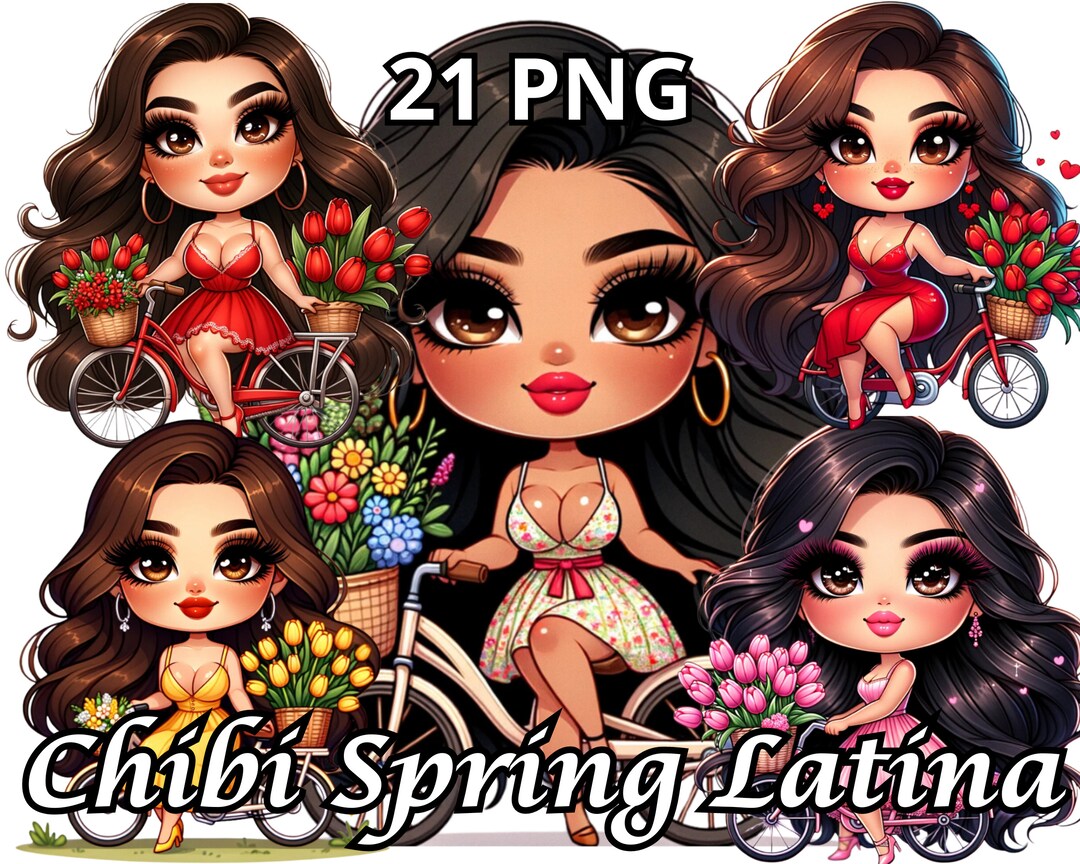 Chibi Spring Latina, 21 PNG, Chibi Hispanic Woman, Chibi Dolls Png ...