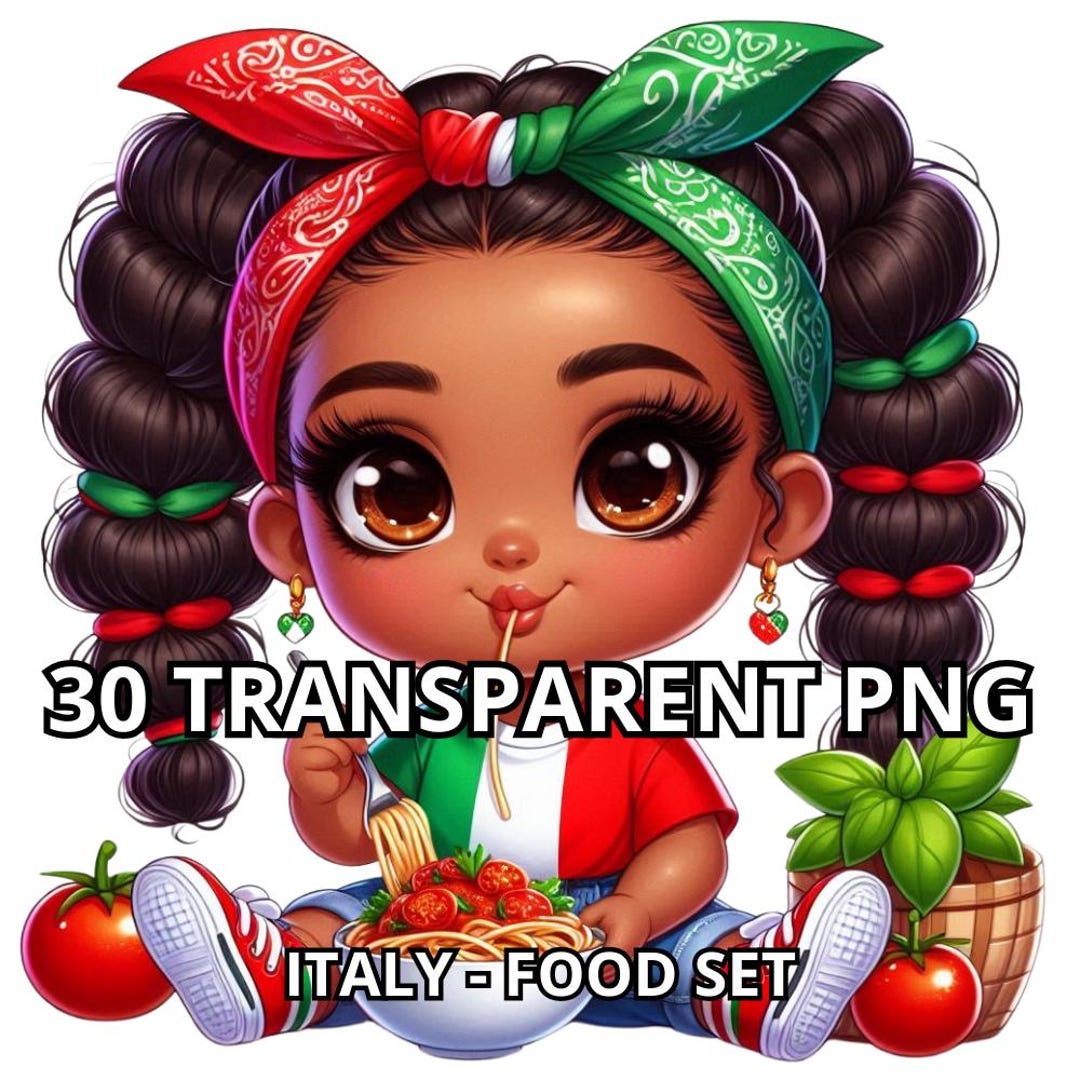Chibi Cute Italian Baby Girl Clipart, 30 PNG, Italy Png, Italy Flag Png ...
